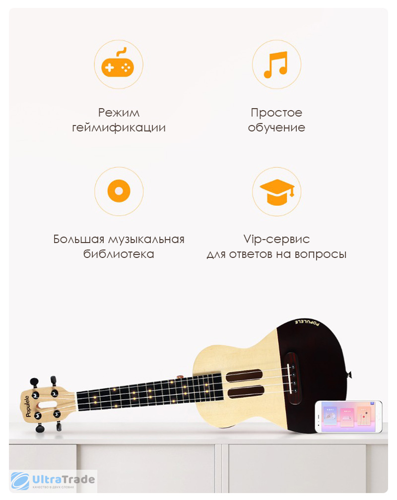 Умная гитара укулеле Xiaomi Mi Smart Ukulele Populele U1 купить по цене ...