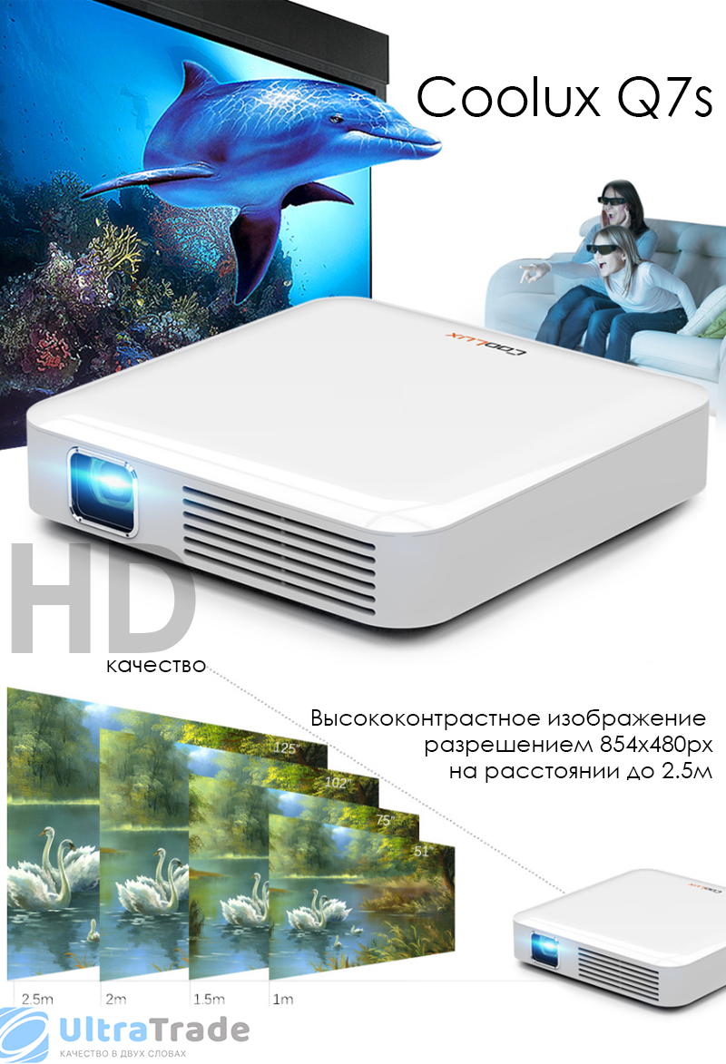 Проектор Coolux Q7S White купить по цене 21 100 руб. в интернет-магазине UltraTrade